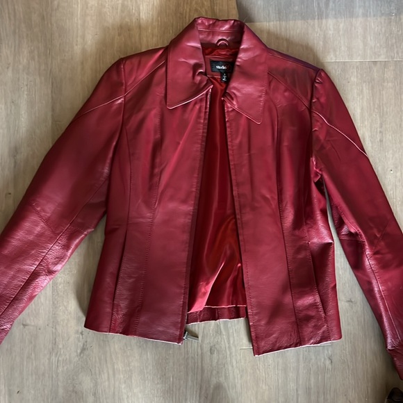Studio Y | Jackets & Coats | Red Real Leather Jacket By Studio Y | Poshmark